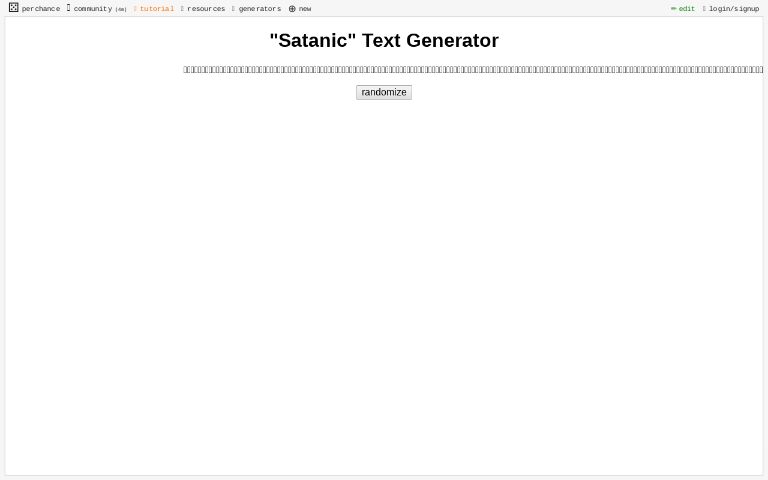 "Satanic" Text Generator