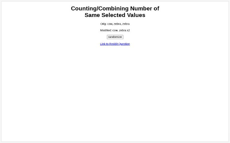 Counting/Combining Number of Same Selected Values ― Perchance Generator