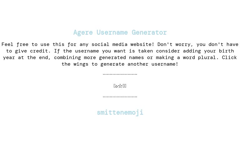 Agere Username Generator