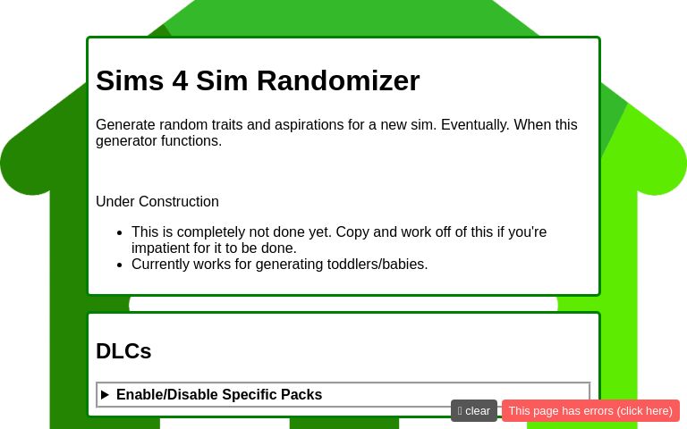 Sims 4 Sim Randomizer ― Perchance Generator