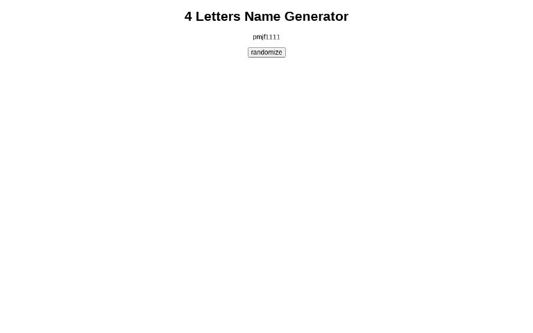 4 Letters Name Generator