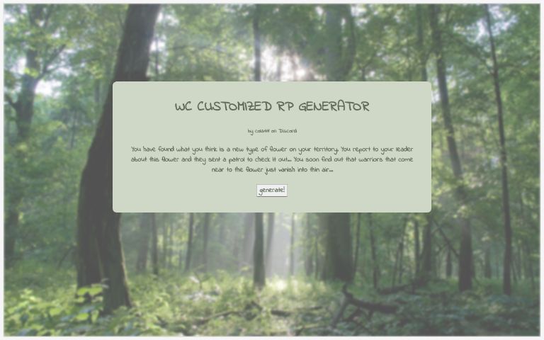WC CUSTOMIZED RP GENERATOR