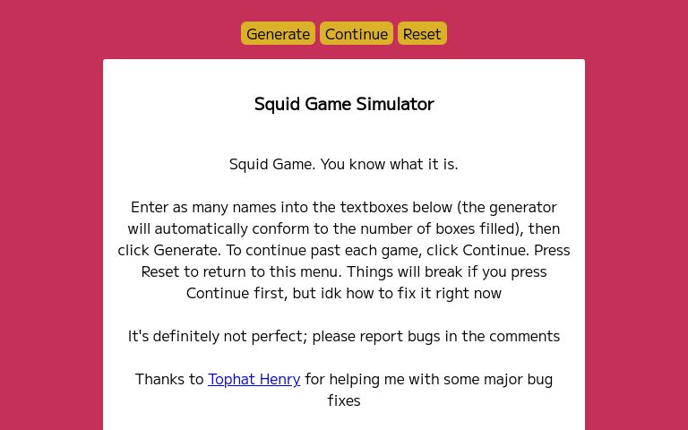 Squid Game Simulator ― Perchance Generator