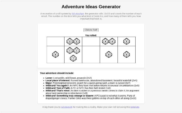 Adventure Ideas Generator