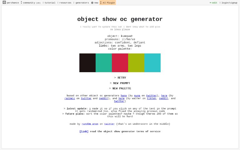 object show oc generator