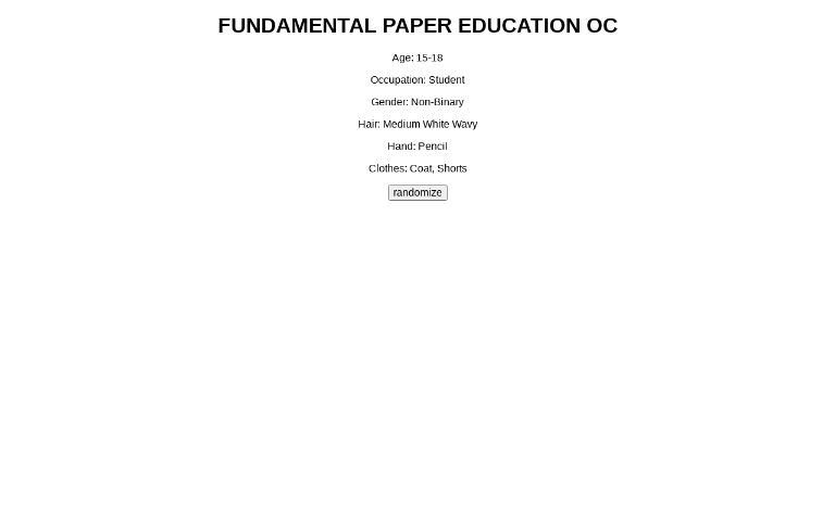 FUNDAMENTAL PAPER EDUCATION OC ― Perchance Generator