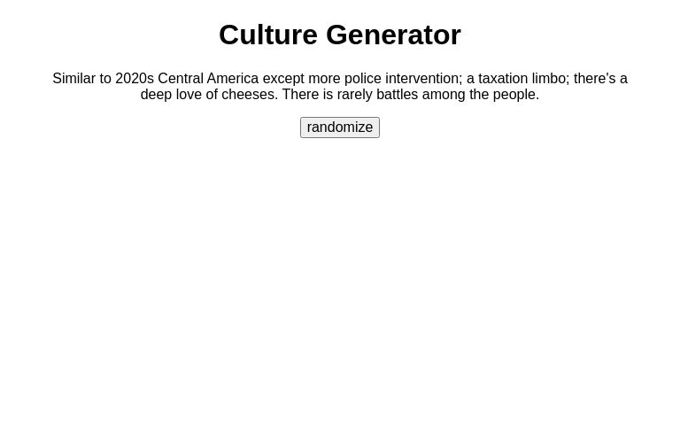Culture Generator