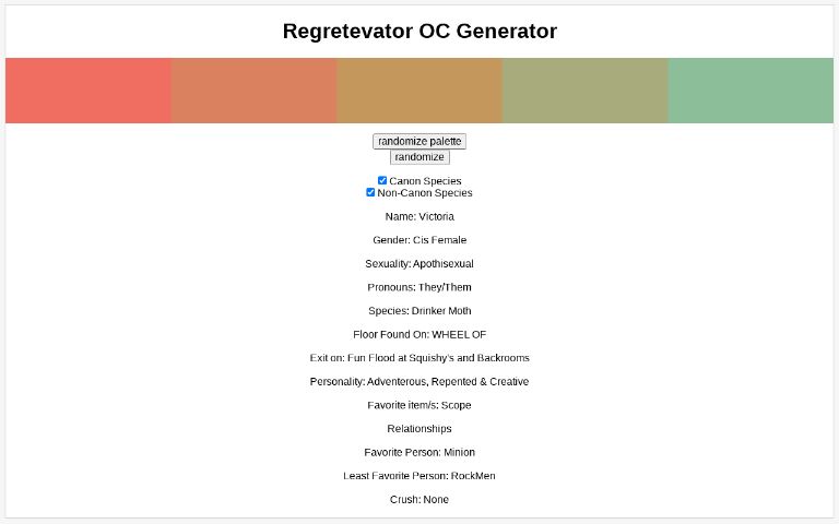 Regretevator OC Generator