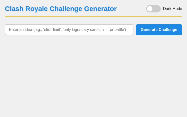 Clash Royale Challenge Generator