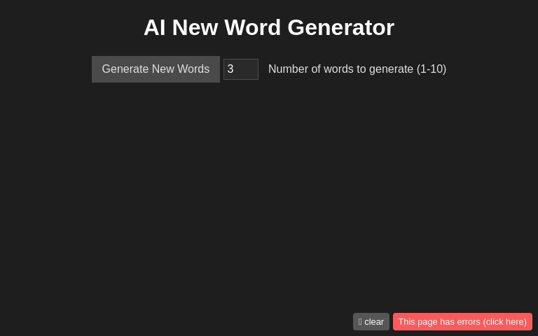 AI New Word Generator