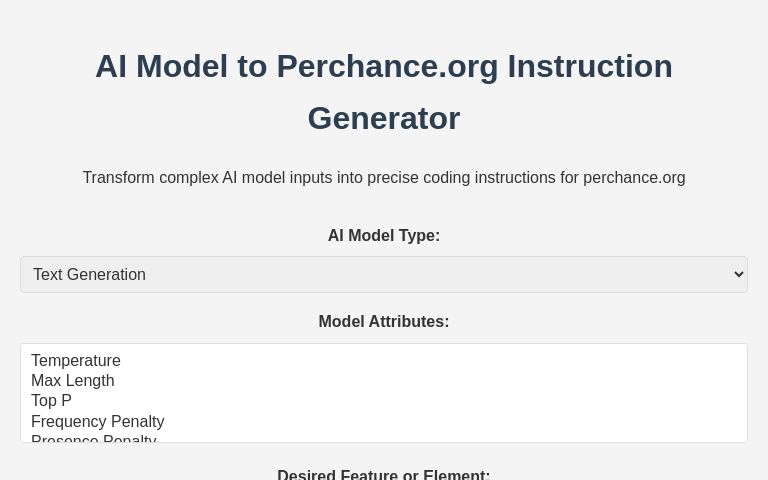 AI Model to Perchance.org Instruction Generator