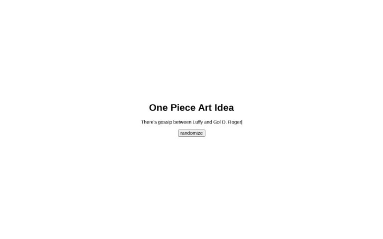 One Piece Art Idea ― Perchance Generator