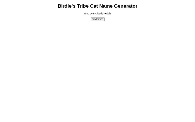 Birdie's Tribe Cat Name Generator