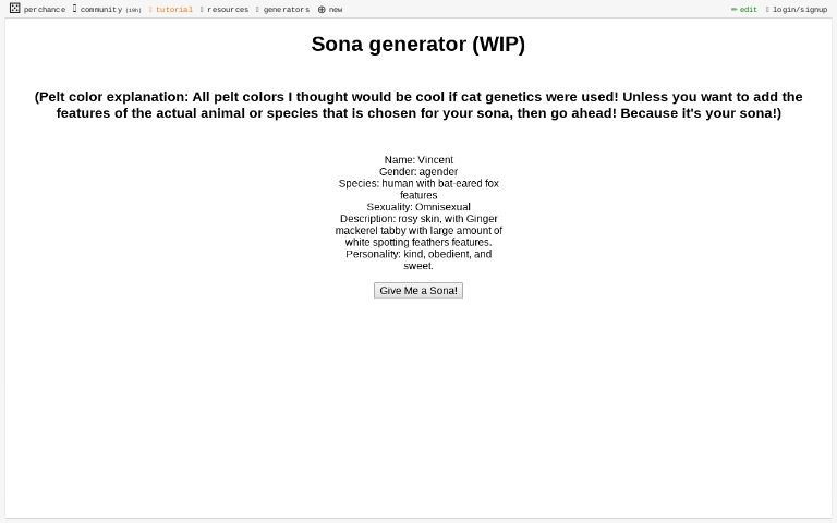 Sona generator (WIP) (Pelt color explanation: All pelt colors I thought would be cool if cat ...