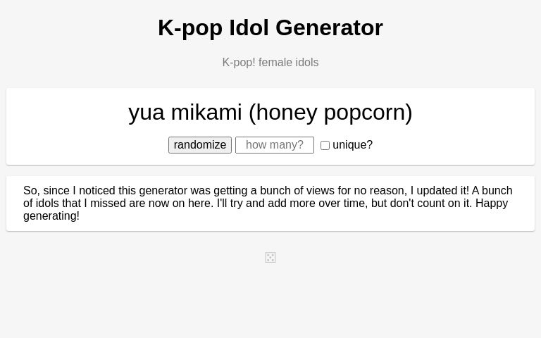 K-pop Idol Generator