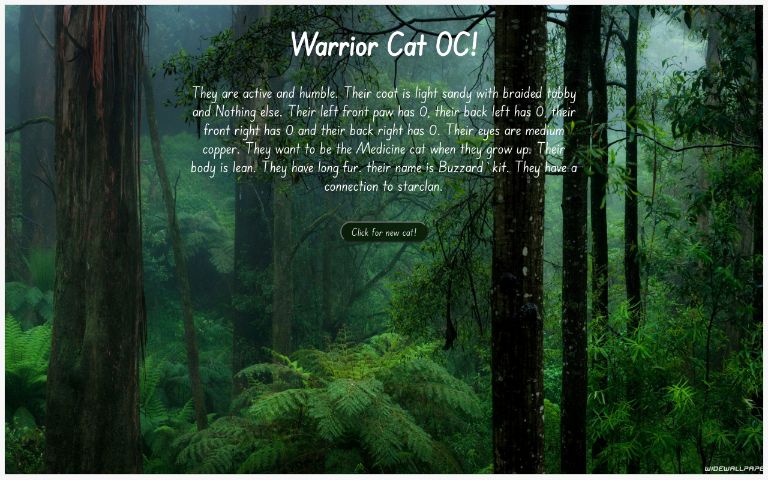 Warrior Cat OC! ― Perchance Generator