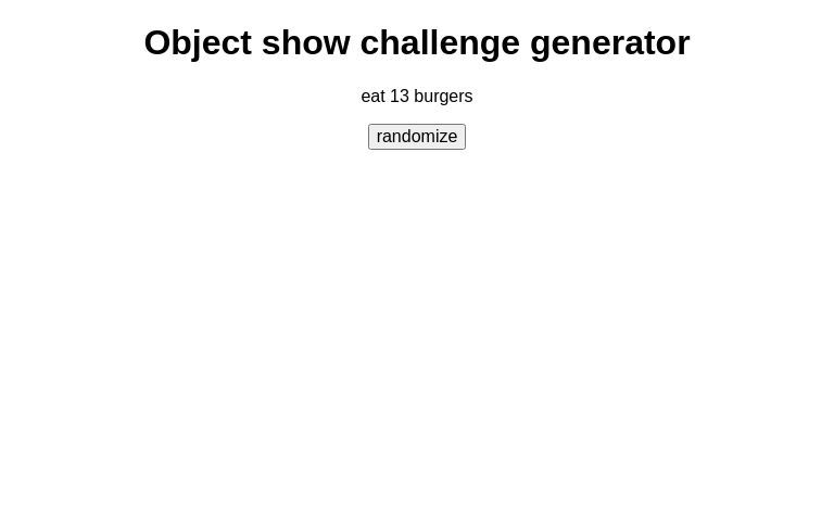 Object show challenge generator