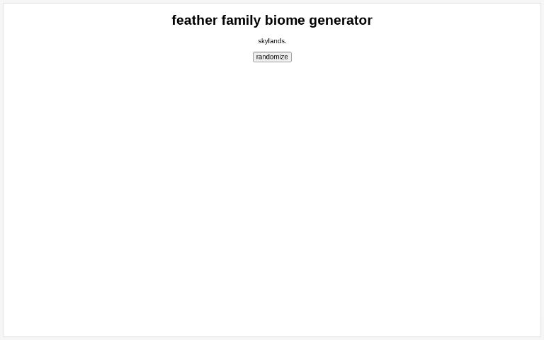 feather family biome generator