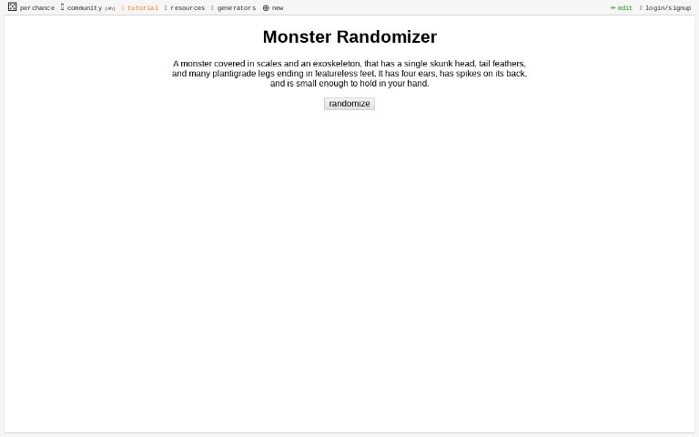 Monster Randomizer ― Perchance Generator