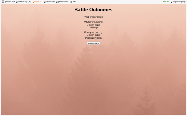 Battle Outcomes ― Perchance Generator