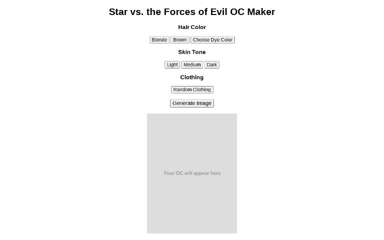 Star vs. the Forces of Evil OC Maker ― Perchance Generator
