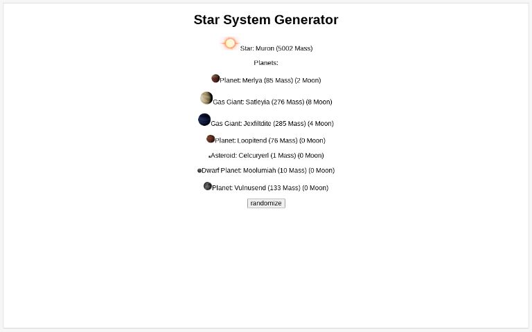 Star System Generator