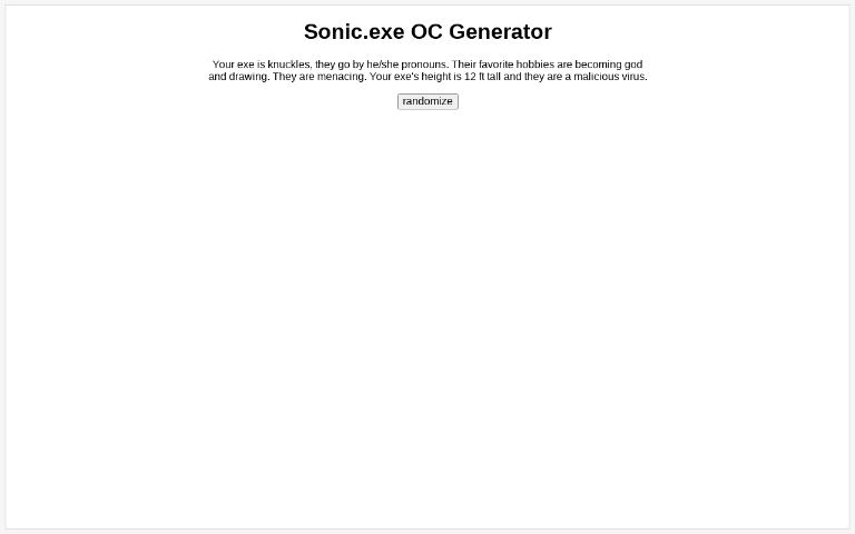 Sonic.exe OC Generator