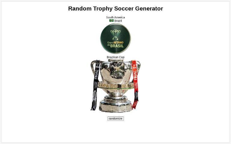 Random Trophy Soccer Generator