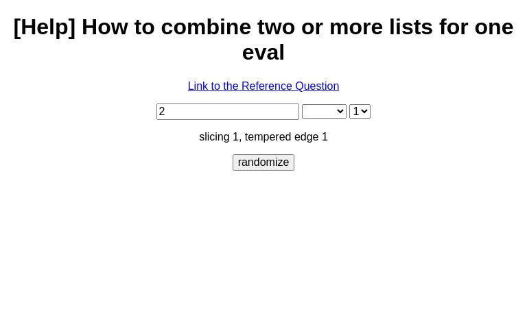 [Help] How to combine two or more lists for one eval ― Perchance Generator