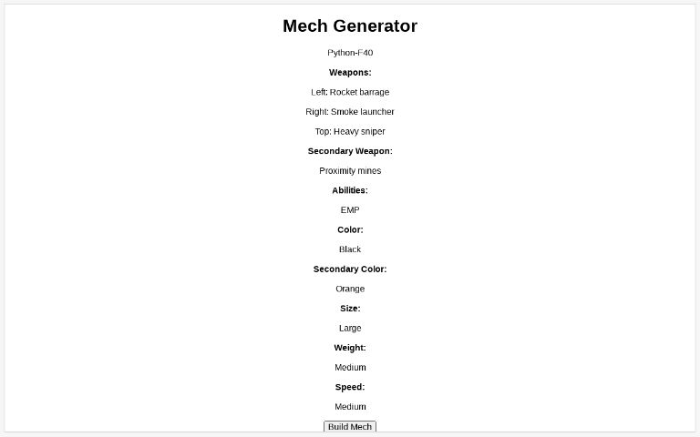 Mech Generator