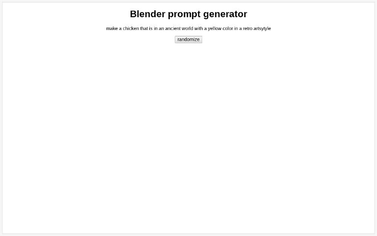 Blender prompt generator
