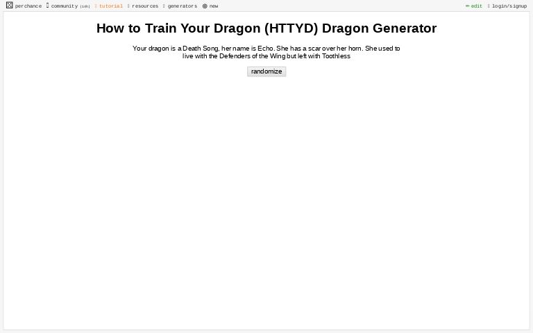 How to Train Your Dragon (HTTYD) Dragon Generator