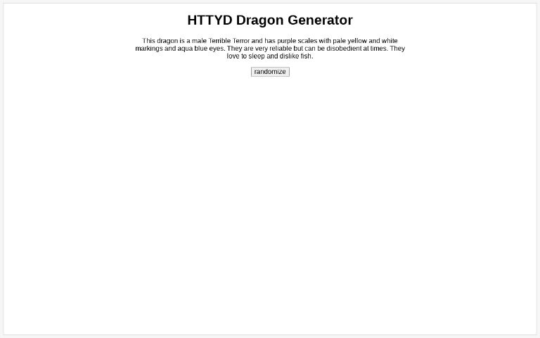 HTTYD Dragon Generator