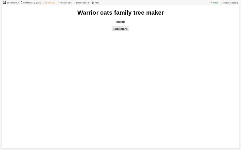 Warrior cats family tree maker ― Perchance Generator