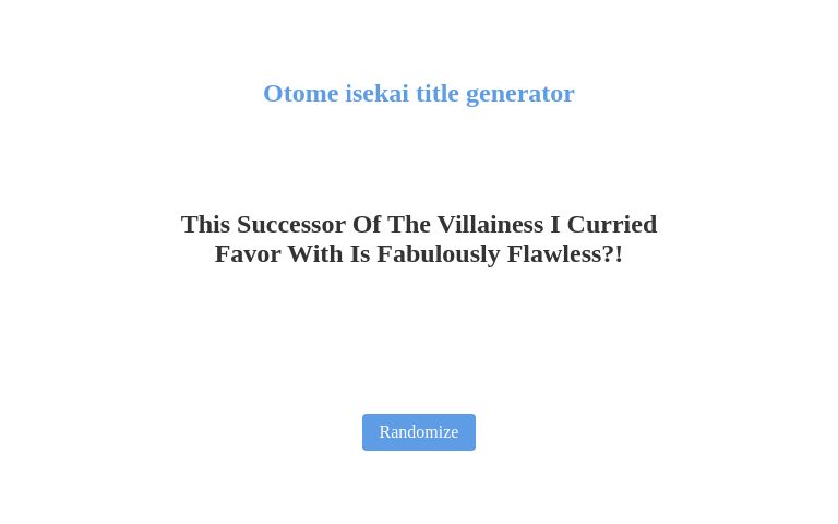 Otome isekai title generator