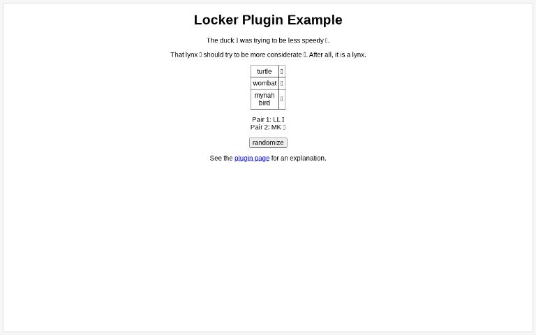 Locker Plugin Example