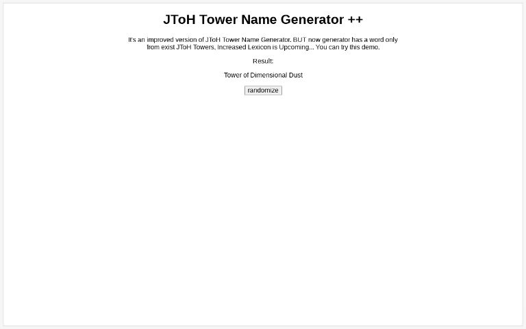 JToH Tower Name Generator