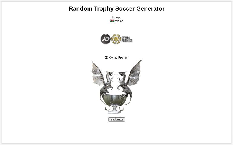Random Trophy Soccer Generator