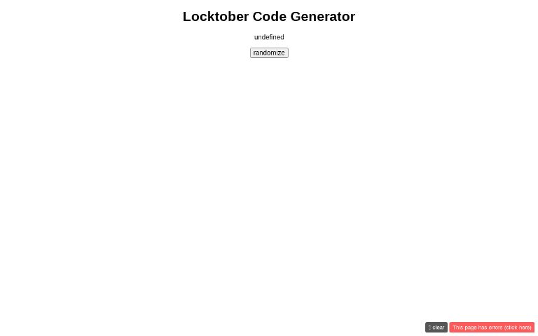 Locktober Code Generator