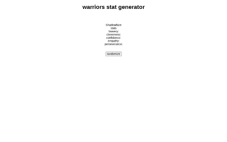warriors stat generator