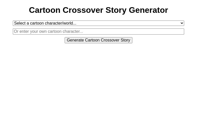 Cartoon Crossover Story Generator