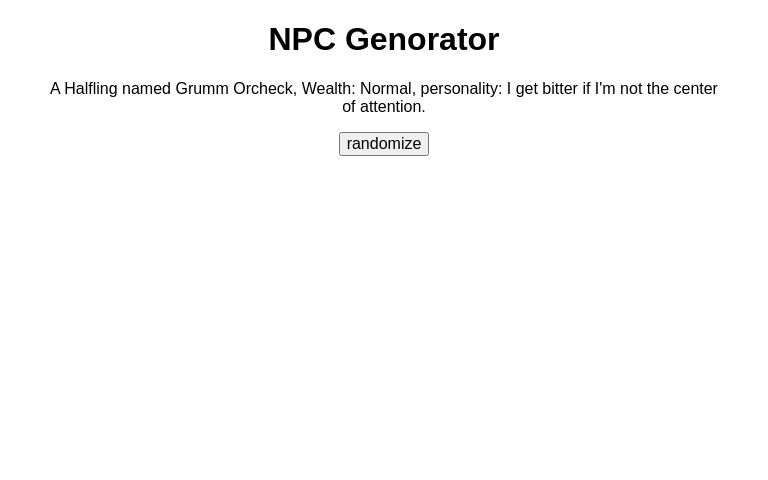 NPC Genorator ― Perchance Generator