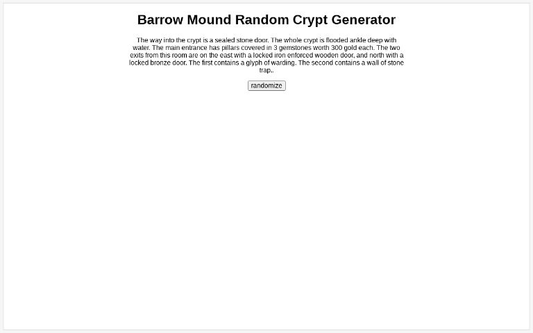 Barrow Mound Random Crypt Generator