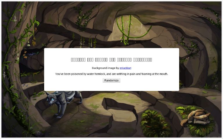 𝙒𝙖𝙧𝙧𝙞𝙤𝙧 𝘾𝙖𝙩 𝙄𝙣𝙟𝙪𝙧𝙮 𝙖𝙣𝙙 𝙄𝙡𝙡𝙣𝙚𝙨𝙨 𝙂𝙚𝙣𝙚𝙧𝙖𝙩𝙤𝙧 ― Perchance Generator