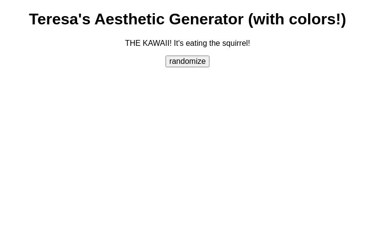 Teresa's Aesthetic Generator (with colors!)