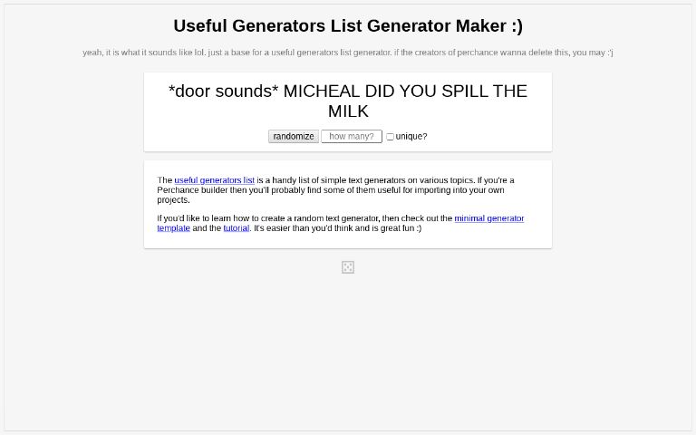 Useful Generators List Generator Maker :)