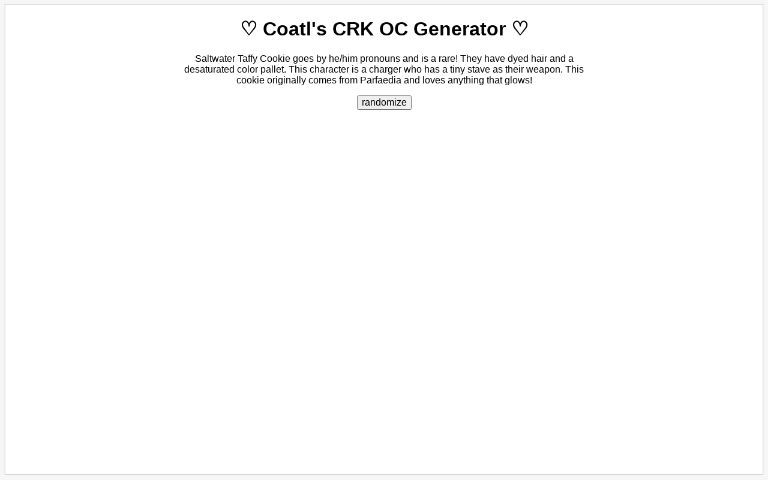 Coatl's CRK OC Generator ♡
