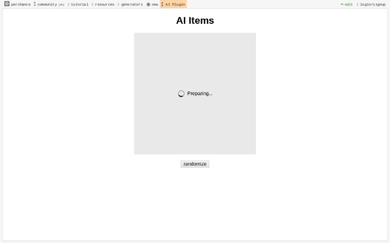 AI Items ― Perchance Generator