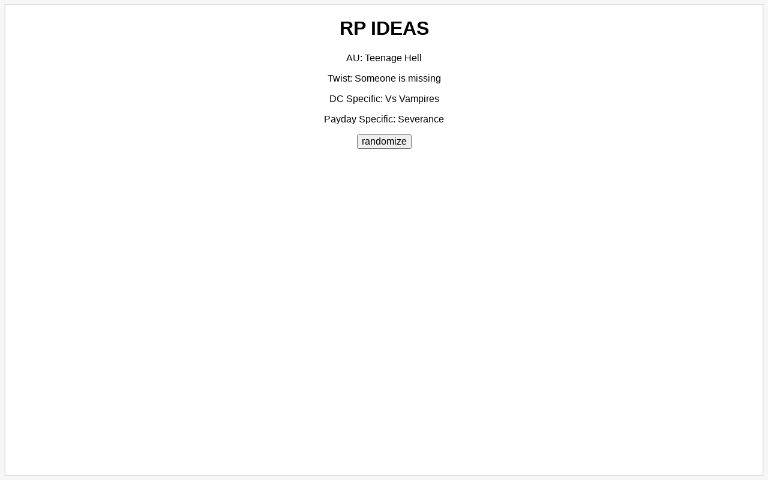 RP IDEAS ― Perchance Generator