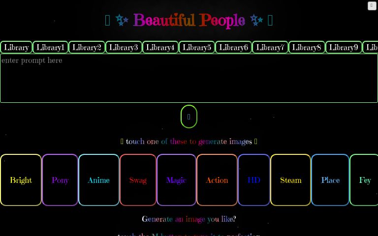 🌿 Beautiful People 🌿 free Text2Image AI ART ― Perchance Generator